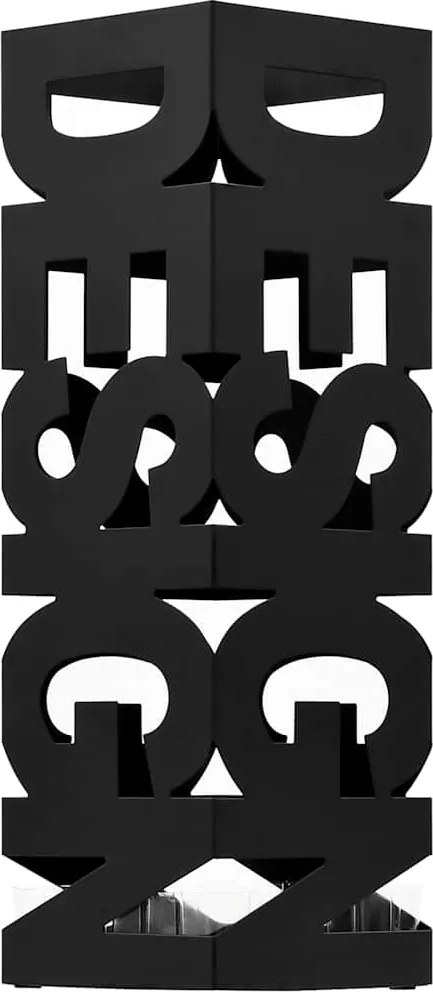 Stojan na deštníky Design ocelový černý 246793
