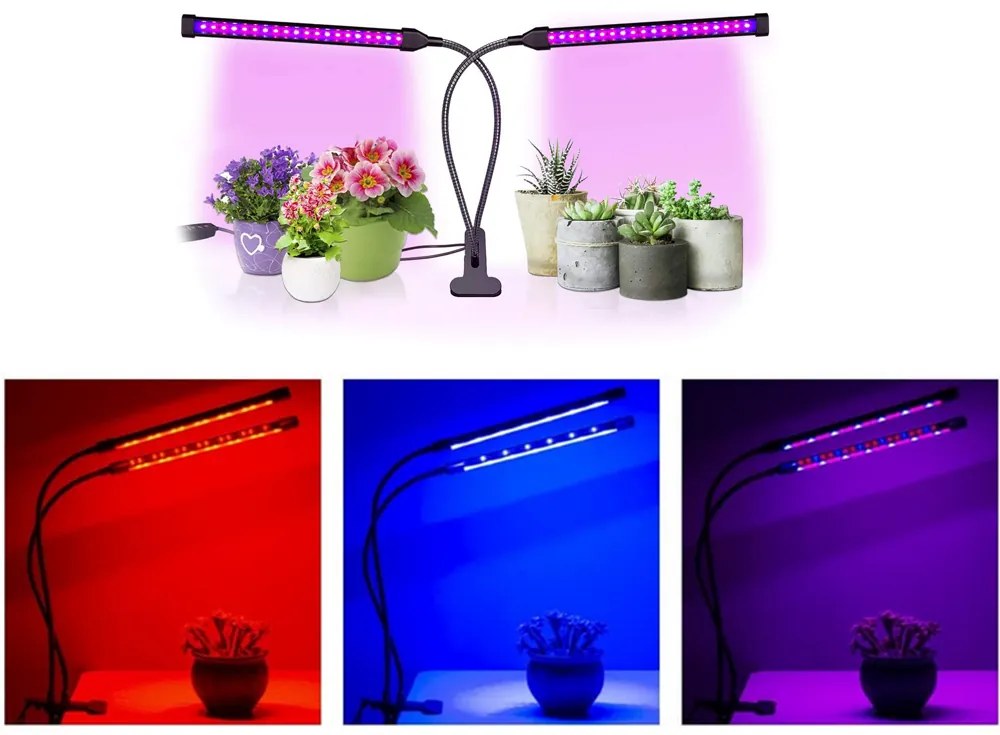 Verk 12279 LED Lampička pro pěstování rostlin 20 LED 2 panely 20 W