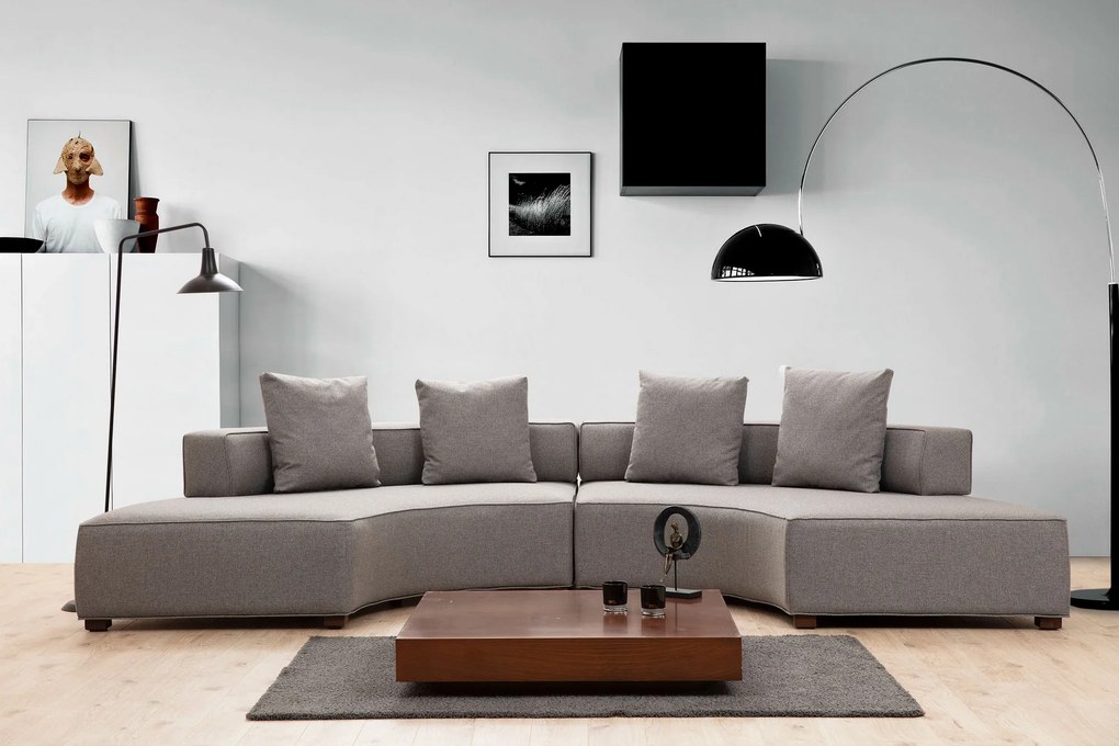 Hanah Home Pohovka do tvaru U GONDOL šedá 560ARE1203