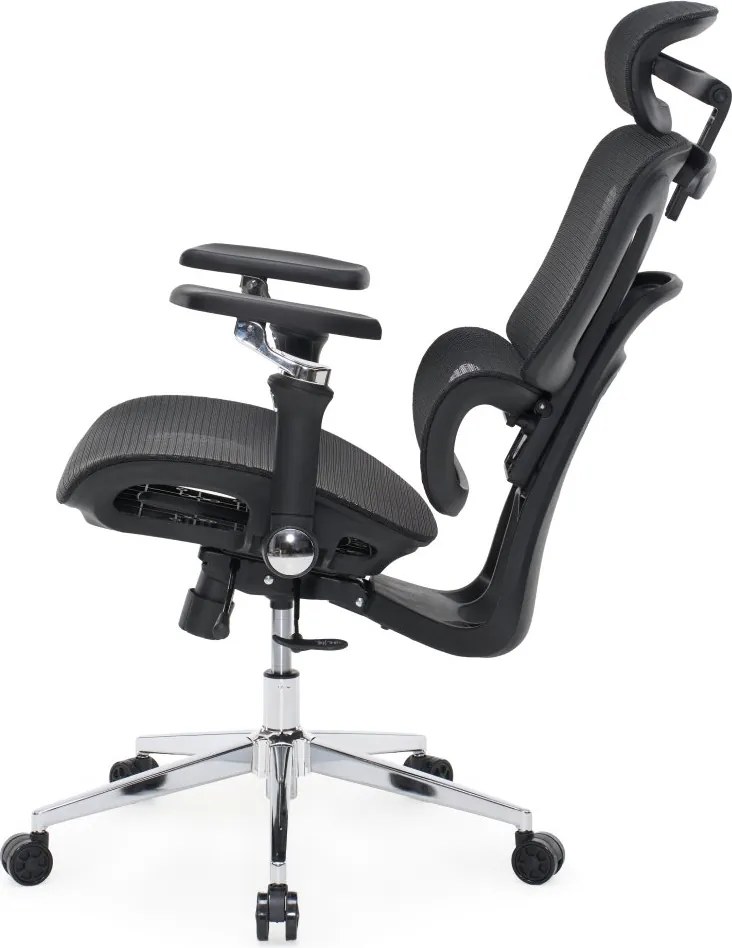 Kancelářská ergonomická židle PORTE — síťovina, černá