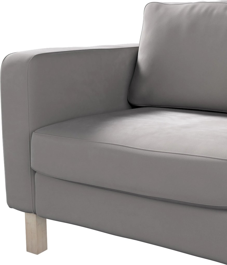 Potah na křeslo IKEA Karlstad, krátký barva šedá látka lesklé, sametová
