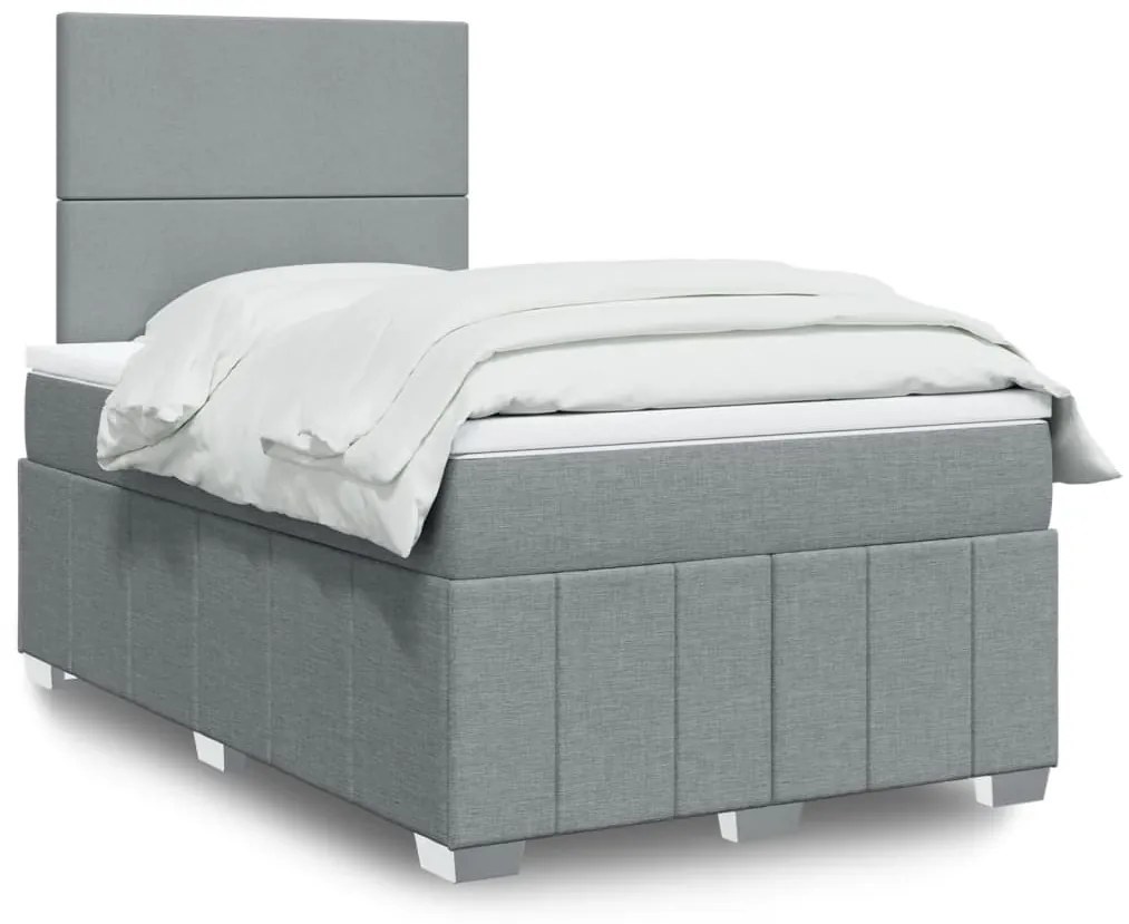 Box spring postel s matrací světle šedá 120x190 cm textil 3291600