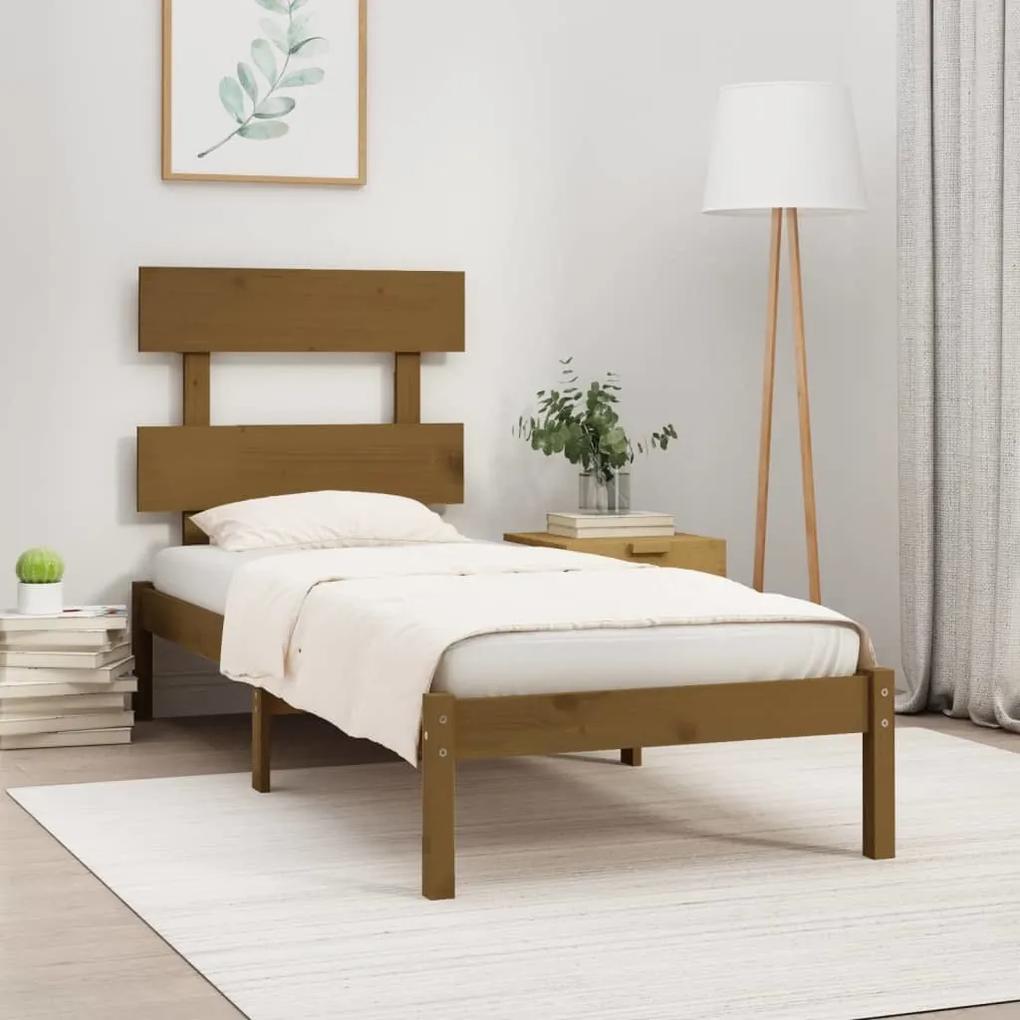 vidaXL Rám postele masivní dřevo 90 x 190 cm Single [3104642] Barva: Bílá