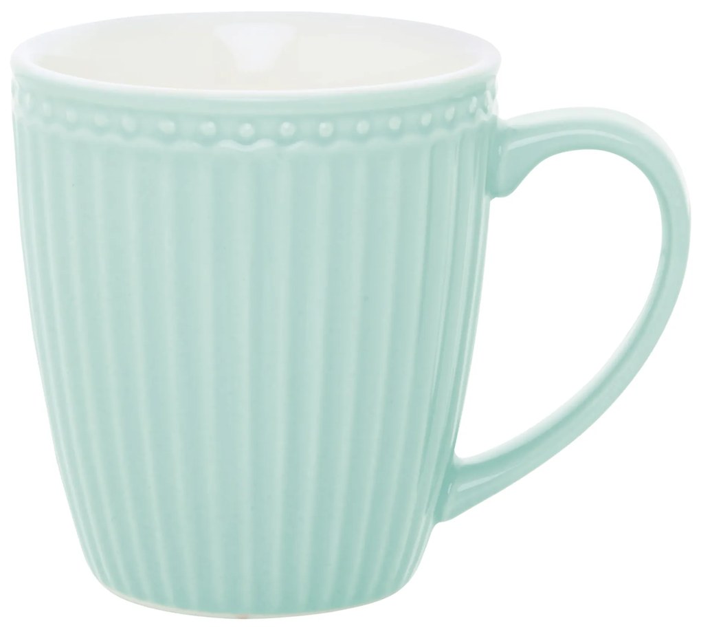 GREEN GATE Hrnek Alice Cool Mint 350 ml, zelená barva, porcelán