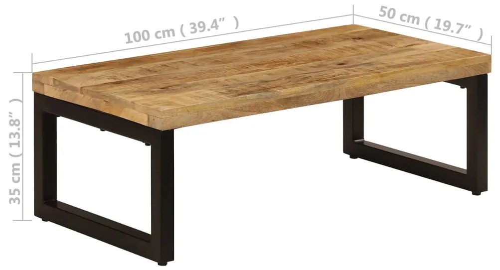vidaXL Marketos Konferenční stolek 100 x 50 x 35 cm masivní mangovník a ocel