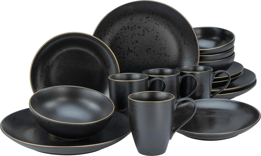 XXXLutz KOMBINOVANÁ SOUPRAVA Industrial Gold Black 16dílné Creatable - Online Only nádobí - 007768036401