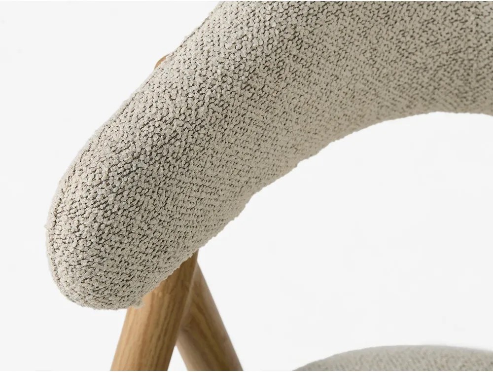 Krémové/v přírodní barvě čalouněné jídelní křeslo s područkami Frances – Unique Furniture