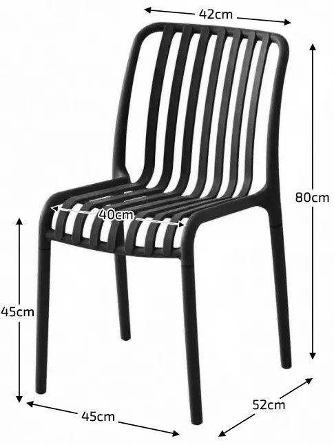 Plastová židle TREGO, antracitová