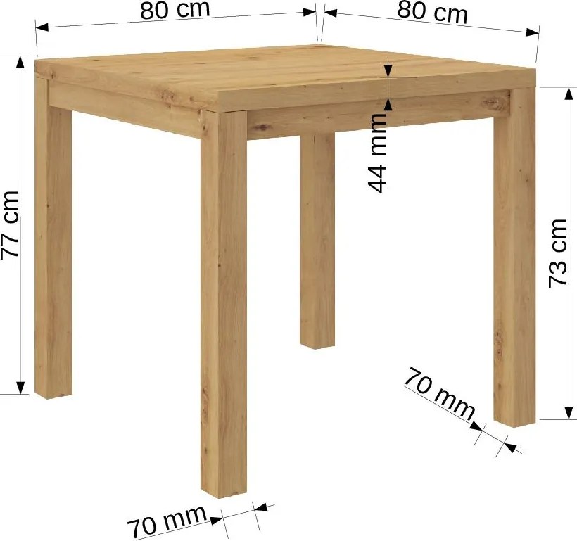ADRK Furniture Konferenční stolek OLAF 1 80x80
