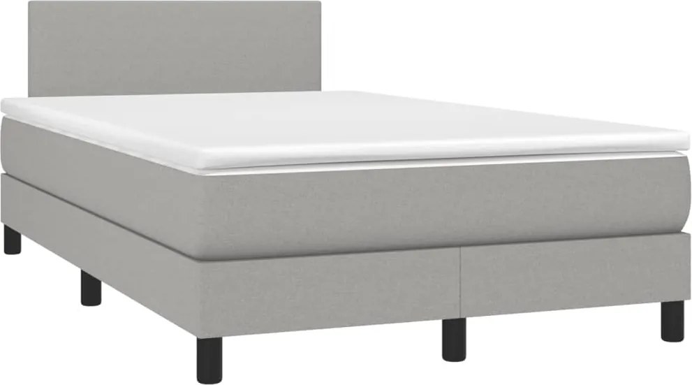 Box spring postel s matrací světle šedá 120x190 cm textil 3269709