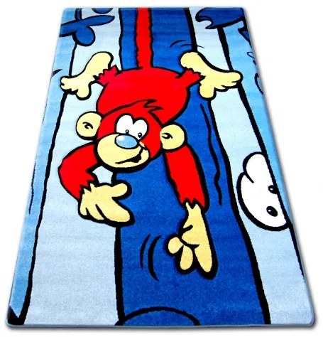Makro Abra  Dětský kusový koberec HAPPY C176 modrý Opička 240 x 330