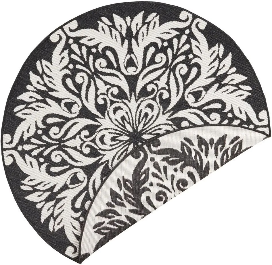 Bougari - Hanse Home koberce Kusový koberec Twin Supreme 103417 Madrid black creme Rozměr: 200x200 (průměr) kruh