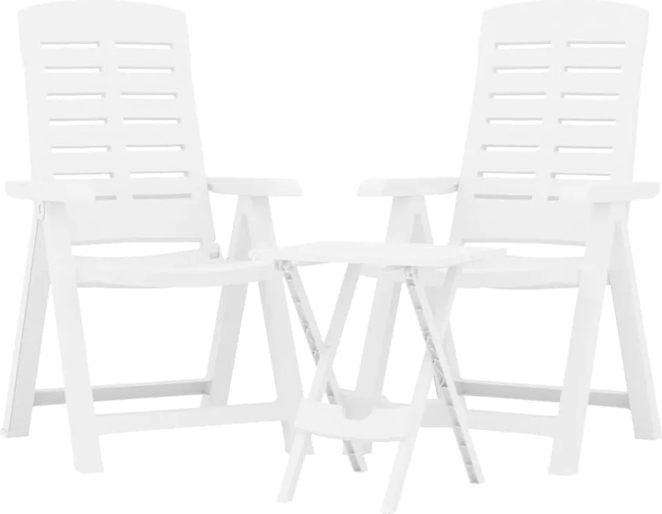 3dílný zahradní jídelní set bílý polypropylen 3120463