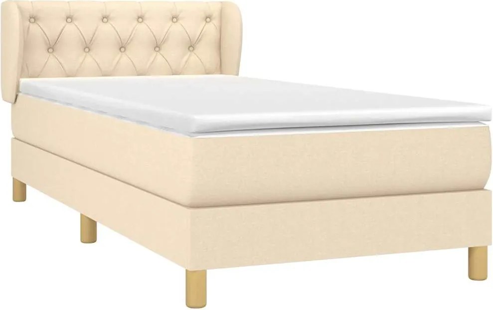 Box spring postel s matrací krémová 80 x 200 cm textil 3127002