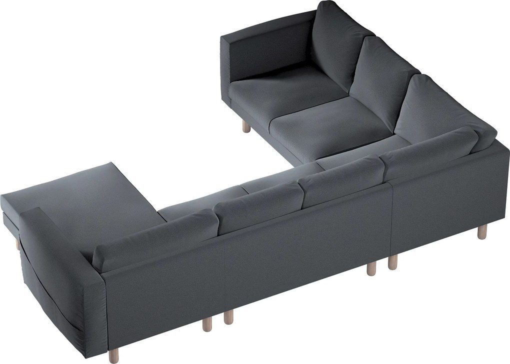 Potah na pohovku IKEA Norsborg rohová, 5-místná se šezlongem barva šedá látka sametová