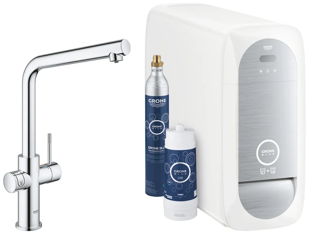 Dřezová baterie Grohe Blue Home s výpustí chrom 31454001