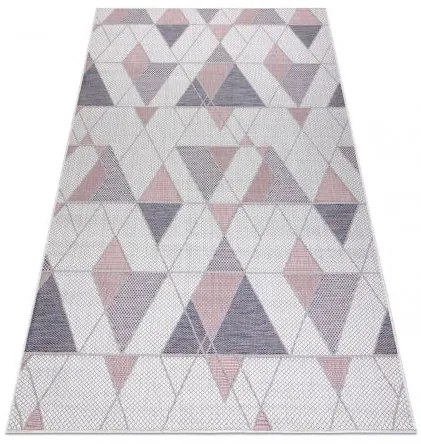 Koberec SISAL SION Geometrický, Trojúhelníky 3006 ploché tkaní ecru /