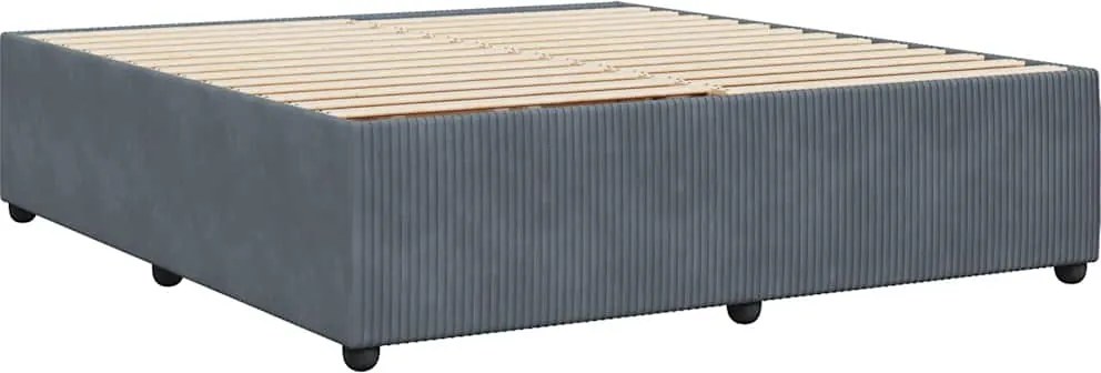 Rám postele bez matrace tmavě šedý 200 x 200 cm samet 3285031