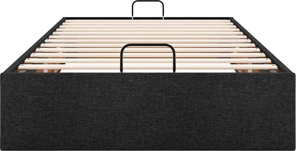 Osmanský rám postele bez matrací černá 80x200 cm textil 3310835