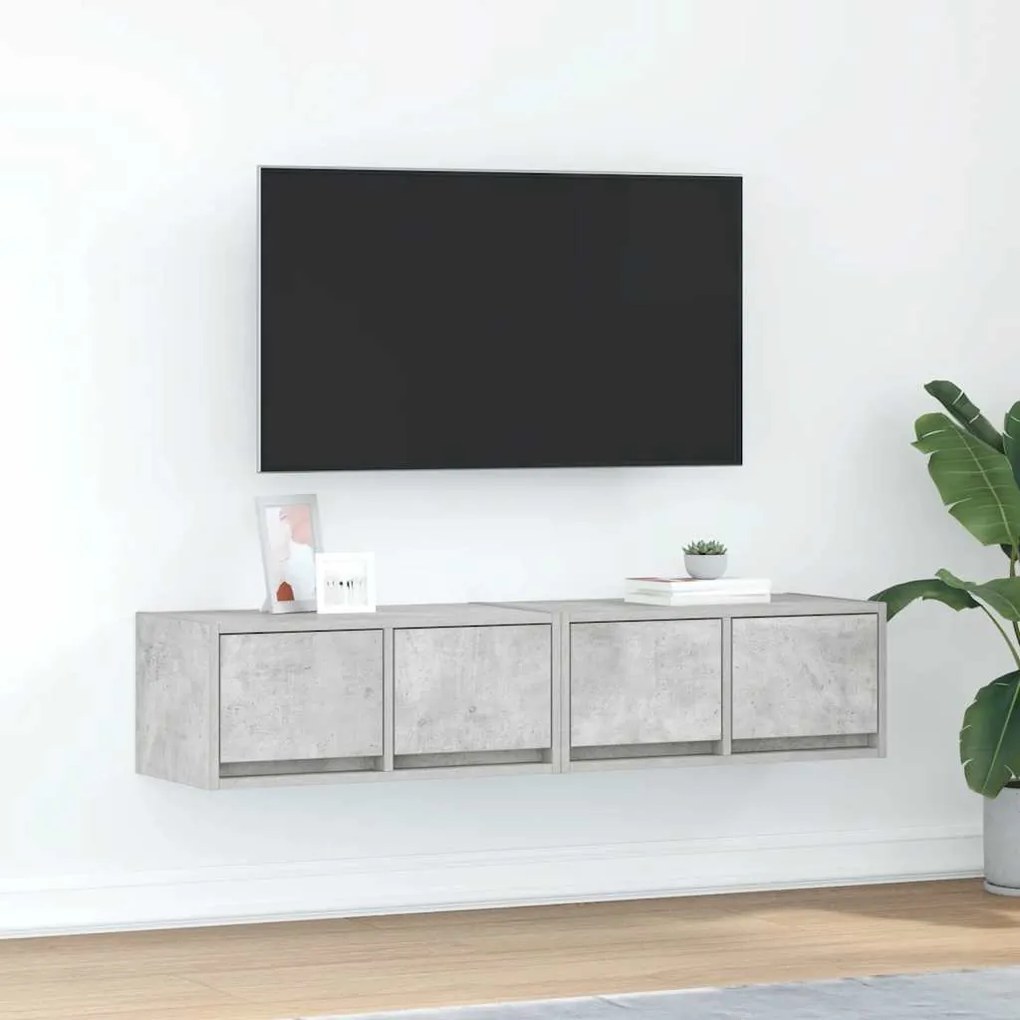 TV skříňky 2 ks Betonová šedá 60x31x25,5 cm Dřevěná konstrukce