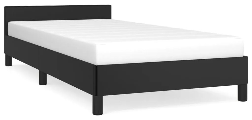 vidaXL Rám postele s čelem černý 80 x 200 cm umělá kůže
