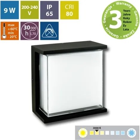 LED svítidlo McLED Leon 10W 3000K IP65 černá ML-513.034.19.0