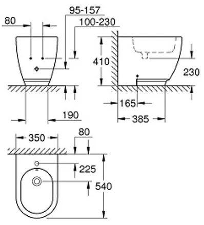 Grohe Essence Stojící bidet, alpská bílá 3957500H