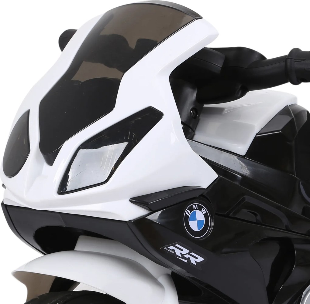 HOMCOM BMW S1000RR licenční dětská elektrická motorka dětské vozidlo s baterií, tříkolka, ocel, černá, 66x37x44 cm| Aosom