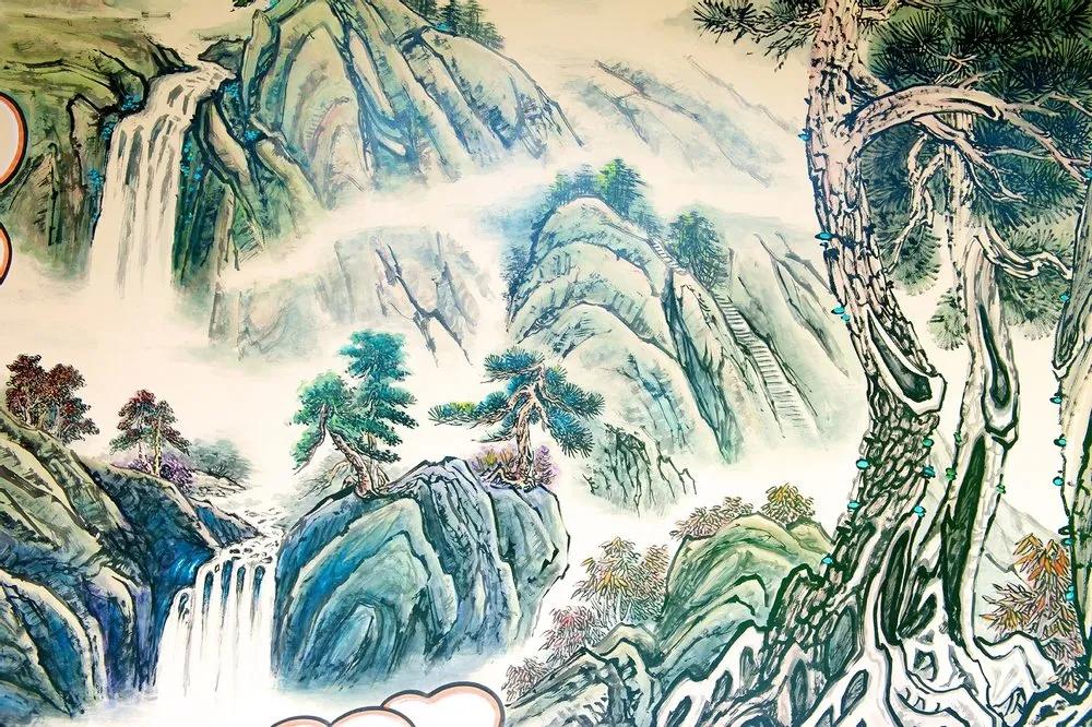 Samolepící tapeta čínská krajinomalba - 375x250 cm