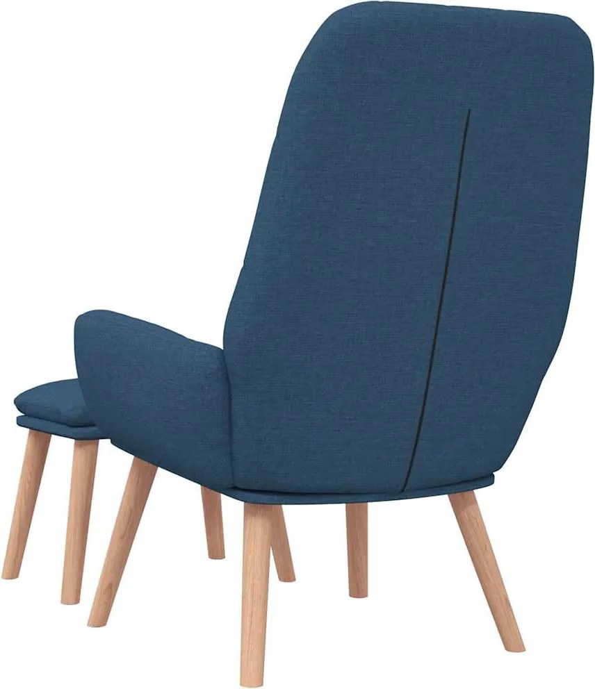 Relaxační křeslo s podnožkou modré textil 3315152