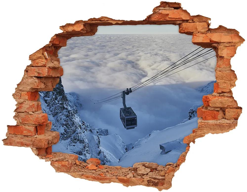Wallmuralia Díra 3D ve zdi nálepka Kasprov vrch 90x70 cm