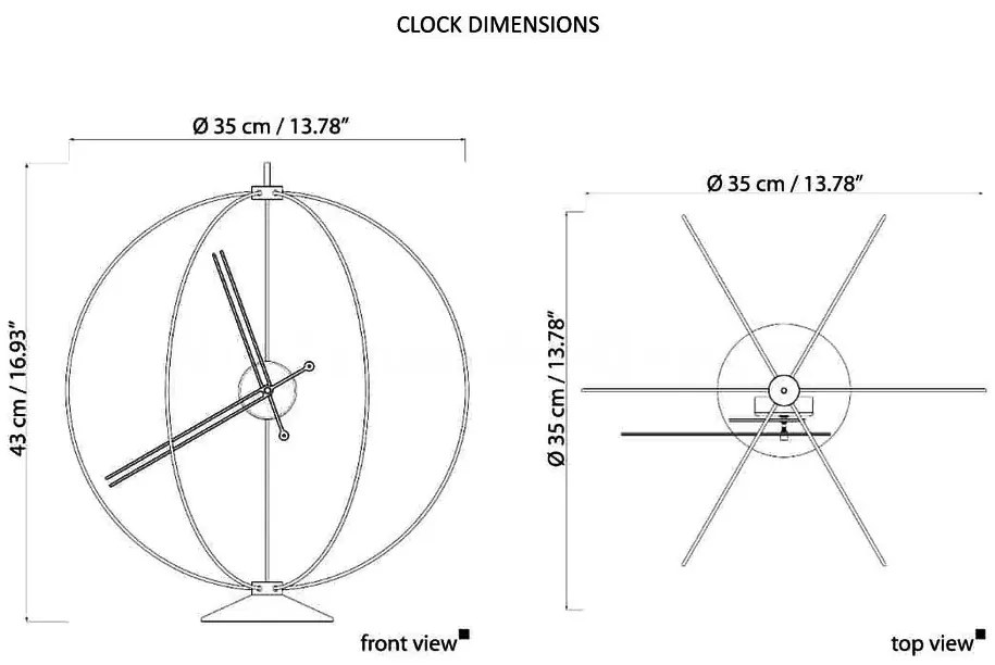 Mclocks Designové stolní hodiny AT313 Atom 35cm