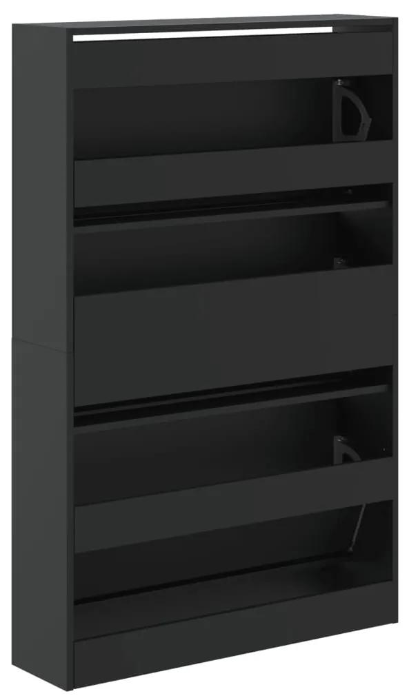 Botník černý 80 x 21 x 125,5 cm kompozitní dřevo - Default Title