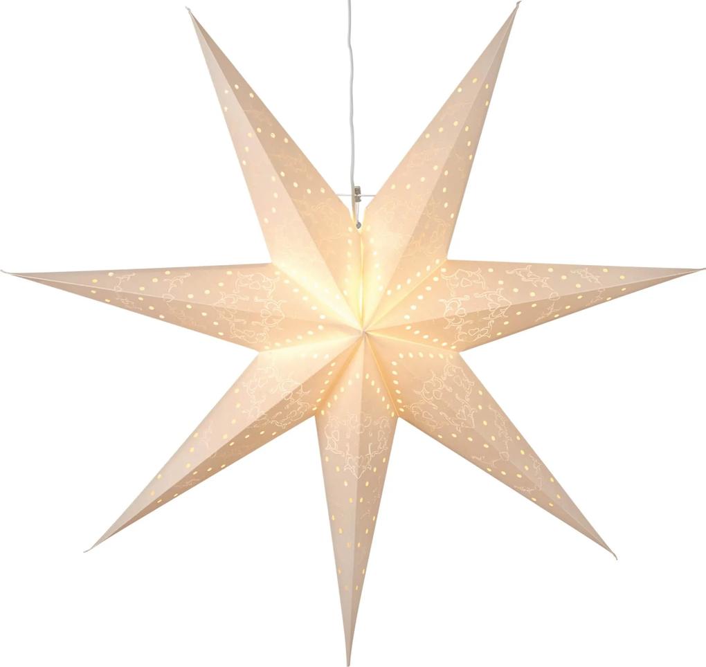 STAR TRADING Závěsná papírová hvězda Sensy 70 cm, krémová barva, papír