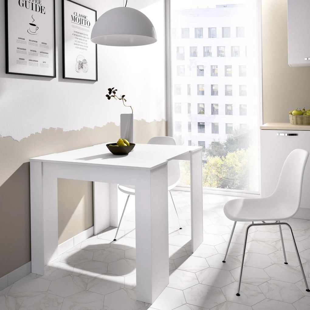 Aldo Rozložitelný jídelní stůl, psací stůl, komoda v jednom, Kiona glossy white
