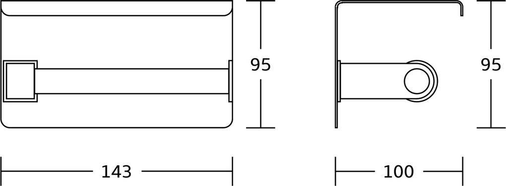 Sapho Sapho, Držák toaletního papíru s poličkou, černá mat, UN1197B