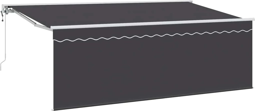 Stahovací markýza Antracit 400 x 200 cm Polyester a hliník 3329800
