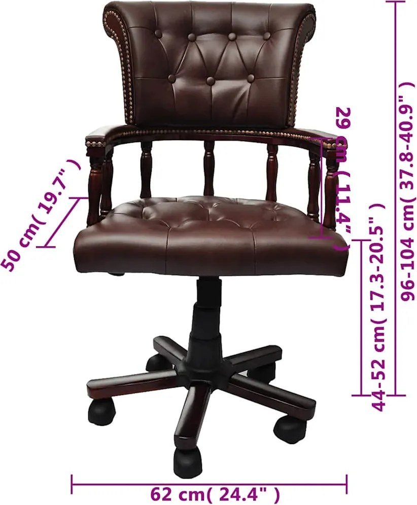 Otočná kancelářská židle hnědá 20042