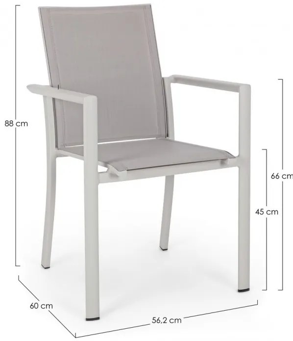 BIZZOTTO zahradní jídelní židle KONNOR béžovo/šedá 0662741