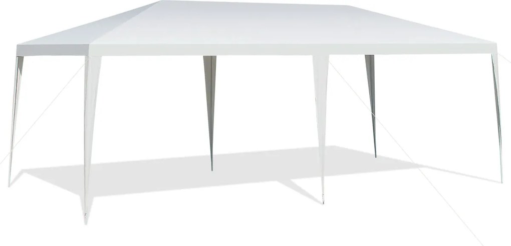 Costway Párty stan 3 m x 6 m Vodotěsný s provazy v bílé barvě, bílý