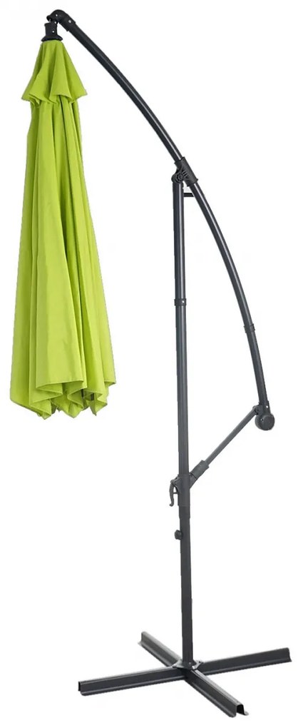 Slunečník Acerra Ø 3m polyester/ocel - zeleno-citronový bez stojanu