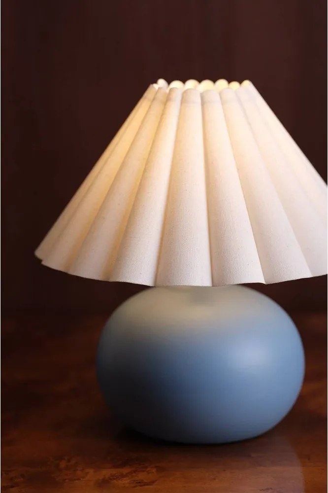 Bílá/modrá keramická stolní lampa (výška 34 cm) Crasso – Jotex