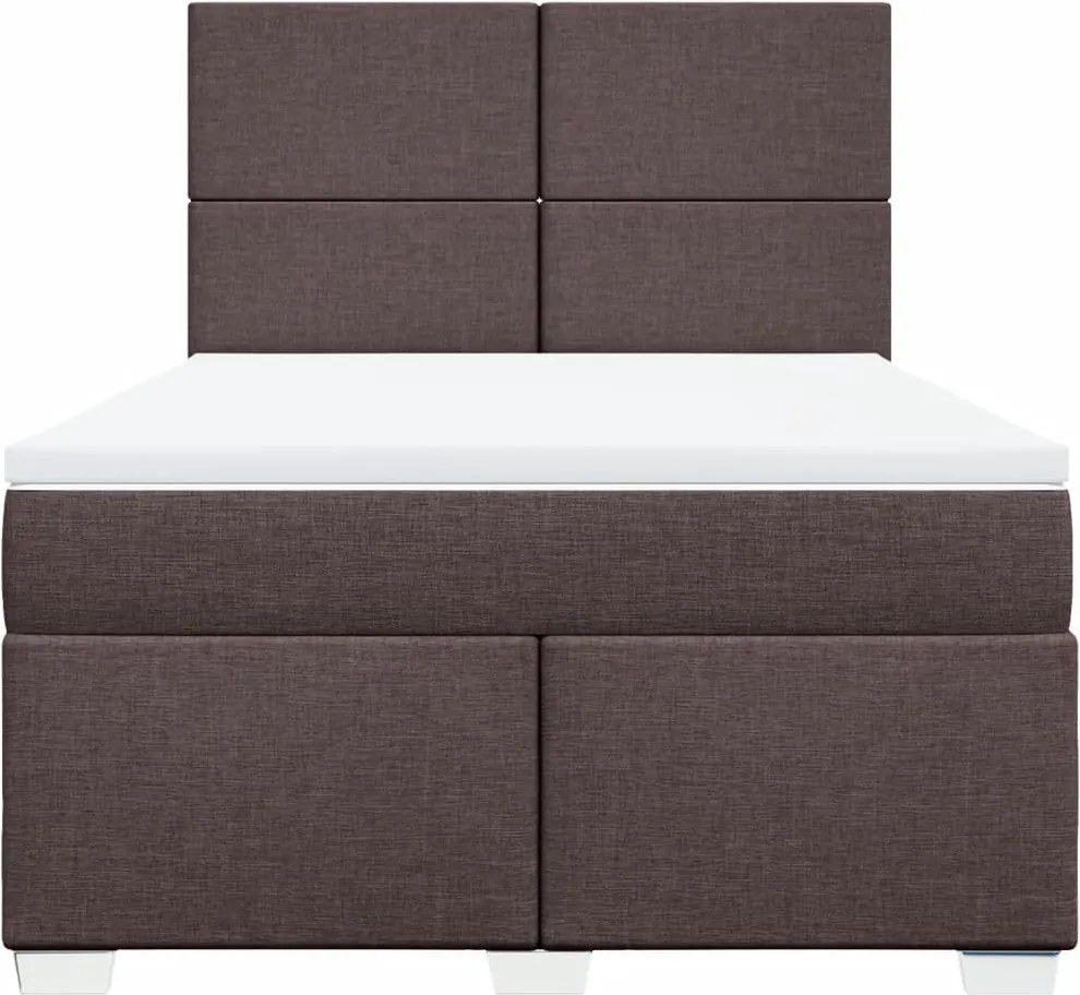 Box spring postel s matrací tmavě hnědá 140x200 cm textil 3290507