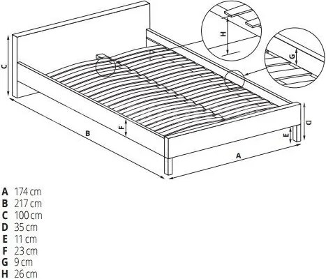 Manželská postel SANDY