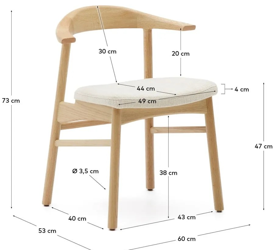 Béžová/v přírodní barvě jídelní židle Timons – Kave Home