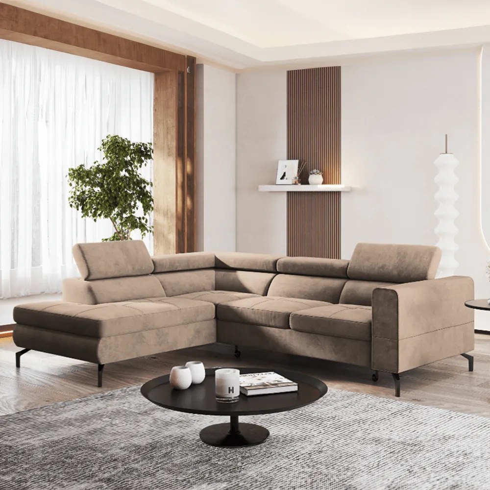 Massive home | Rozkládací sedací souprava BALE - světle hnědá, levá