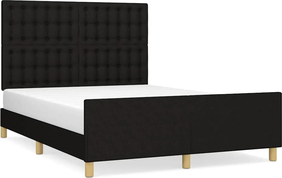 Rám postele bez matrace černý 140 x 190 cm textil 3125375