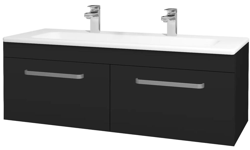 Dřevojas Koupelnová skříň ASTON SZZ2 120 Varianta: N01 Bílá lesk / Úchytka T02 / D06 Ořech