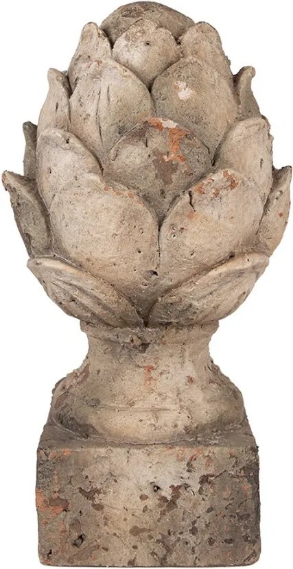 Béžovo-hnědá antik dekorace busta šiška - Ø 19*35 cm