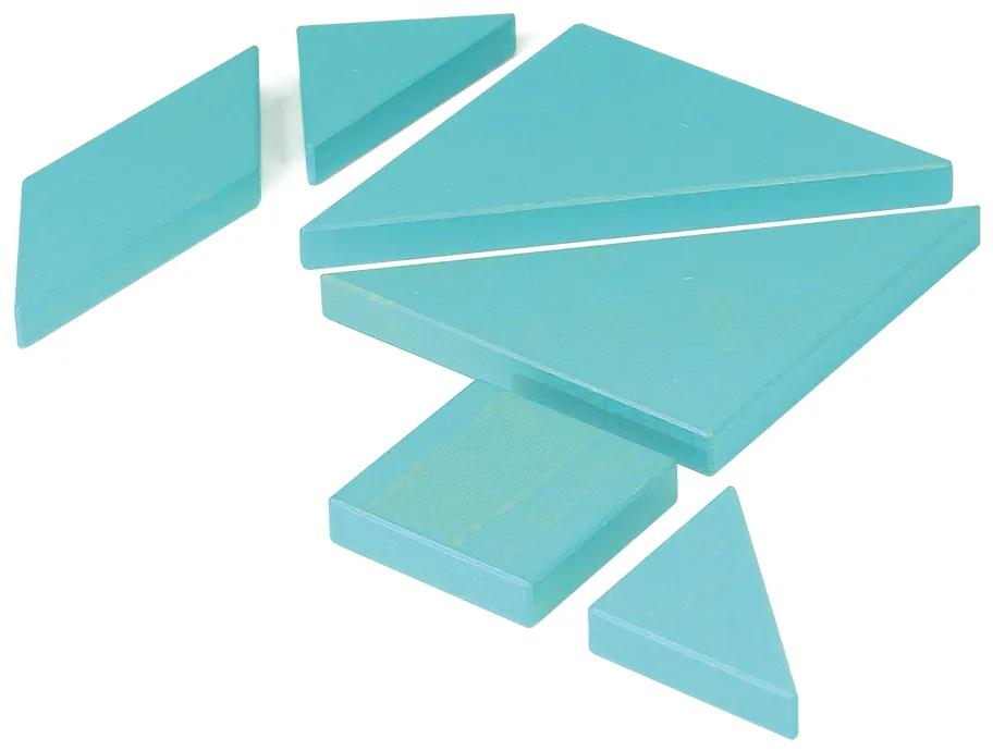 Bajo Dřevěné tangramové puzzle modré